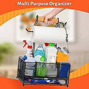 Lorbro Large Grill Utensil Caddy with Drawer, Picnic Camping Caddy with Paper Towel Holder, BBQ Organizer for Grilling Tool, Ideal Organizer for Picnic Condiment and Outdoor Griddle Accessories