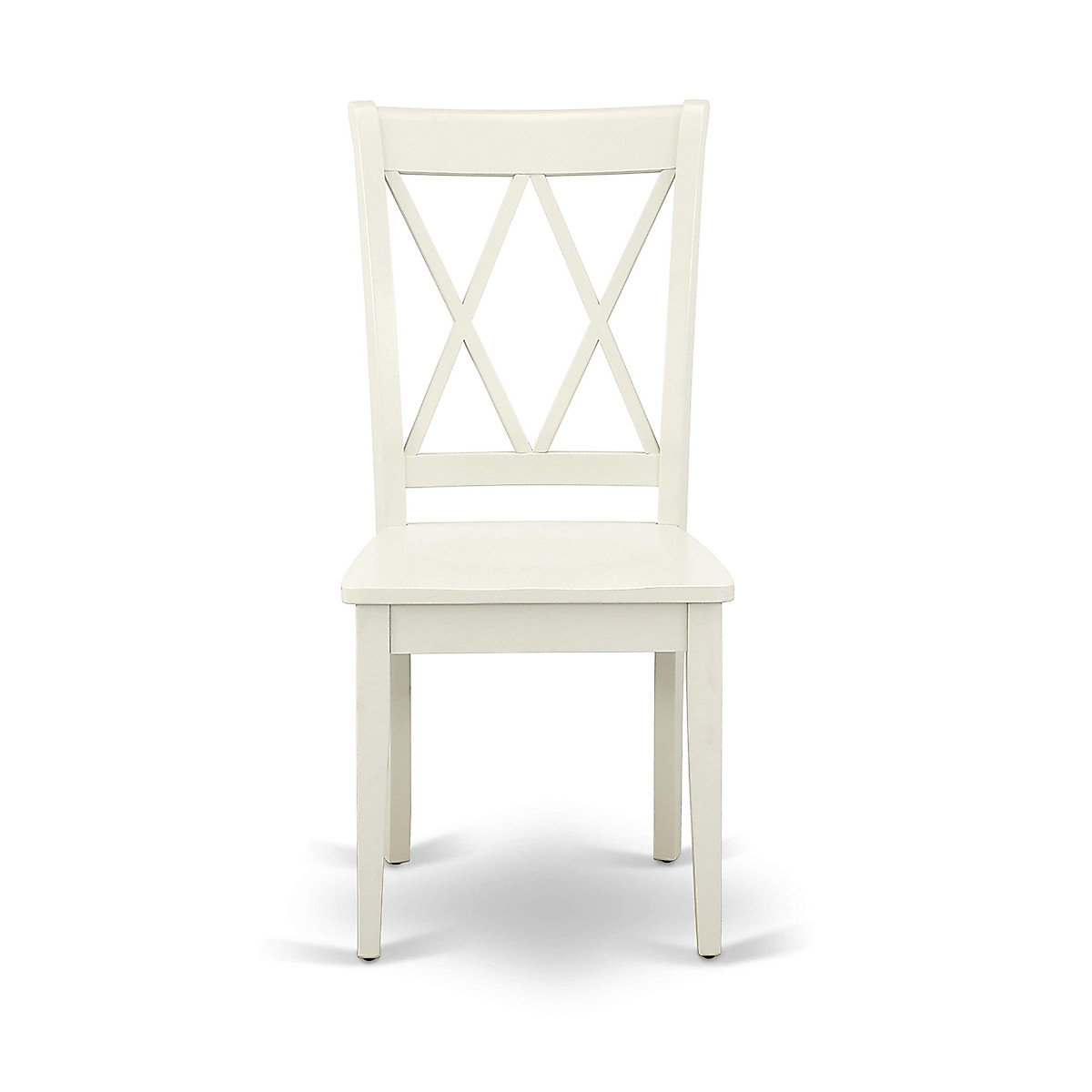 East West Furniture HBCL3-LWH-W 3 Piece Dinette Set for Small Spaces Contains a Round Dining Table with Pedestal and 2 Dining Chairs, 42x42 Inch, Linen White