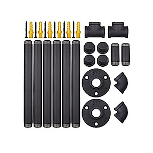 MUZIK 18 inch Industrial Pipe Clothes Rack, Heavy Duty Wall Mounted Garment Racks for Bathroom Cabinet Boutique Clothing Store, 2 Pack