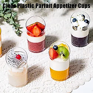 50 Pack Mini Dessert Cup,2.3oz Clear Plastic Parfait Appetizer Cups,Parfait Appetizer Cup for Parfait,Ice Cream,Appetizer,Mousse,Pudding