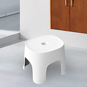 Gazechimp Bathroom Stool Shower Bench Non Slip Comfortable Stable Portable Toliet Stool for Bathroom Living Room Apartment Bedside Bedroom, White