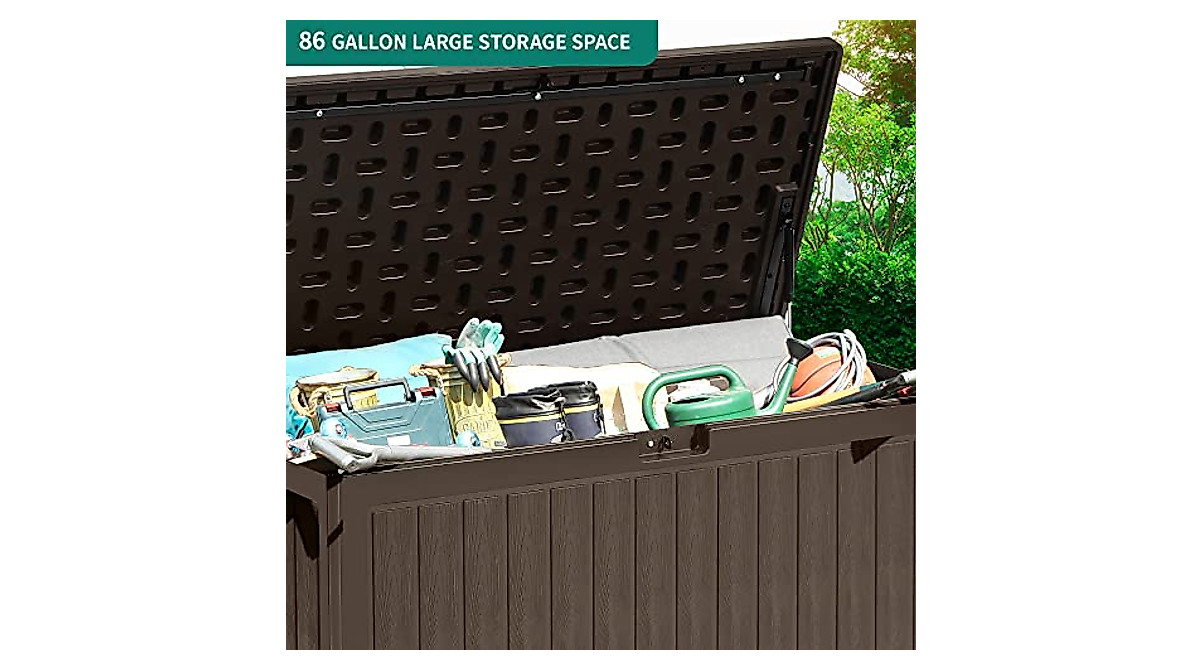YITAHOME 86 Gallon Deck Storage Box | Waterproof & Durable Outdoor Storage
