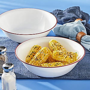Corelle Style Chip Resistant 2qt (1.9L) Rimmed Bowl Red 2-Pack