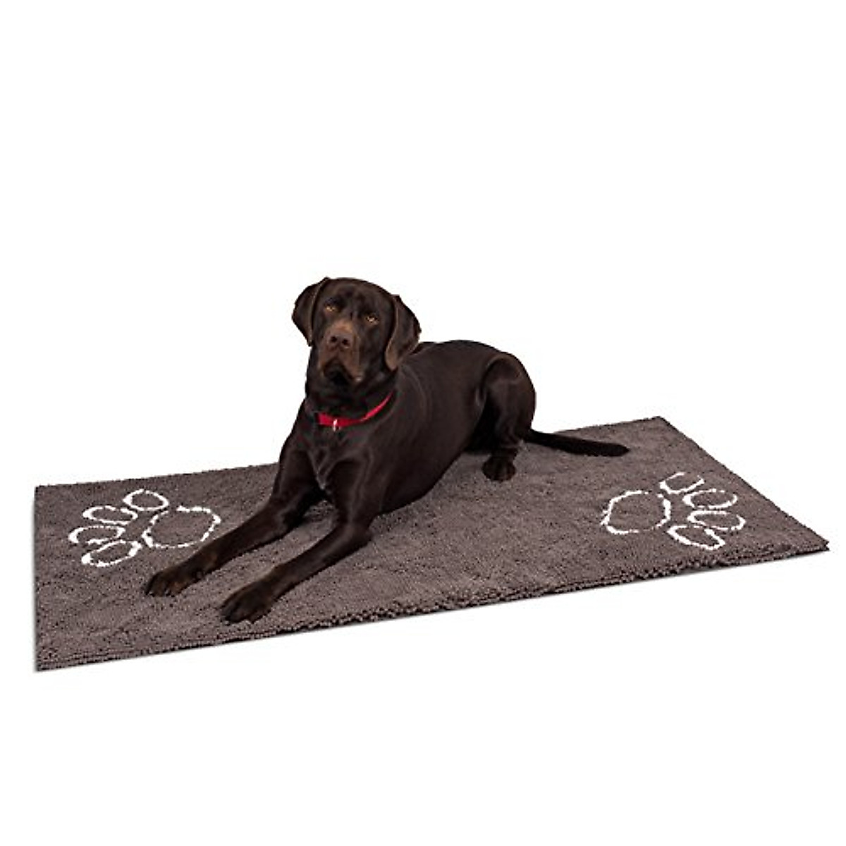 Internet's Best Chenille Dog Doormat - 60 x 30 - Absorbent Surface - Non-Skid Bottom - Protects Floors - Grey