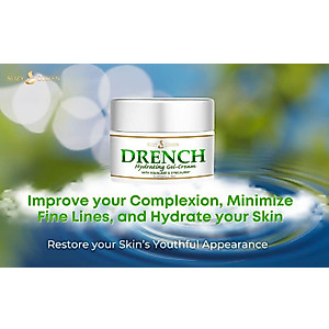Suzy Cohen Drench Hydrogel Face Moisturizer for Women and Men. Soothes dry, itchy, dull skin and softens fine lines. Anti-aging face cream for dry skin with squalane, aloe, aspen extract & Sym-Calmin.
