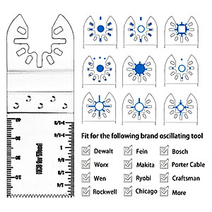 AIFICUT 100pcs Oscillating Saw Blades Universal Wood Multitool Blades Quick Release Oscillating Tool Blades Kits Fit Porter Cable Black & Decker Rockwell Ridgid Ryobi Milwaukee Chicago Craftsman