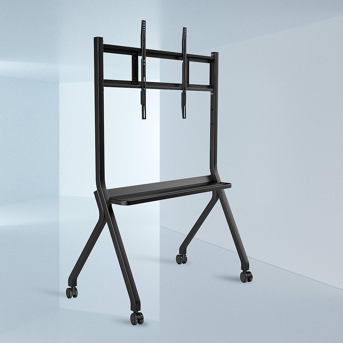 Smart Board Stand with Wheels, Mobile Rolling Interactive Whiteboard Stand with Wall Mount for 55”– 86”