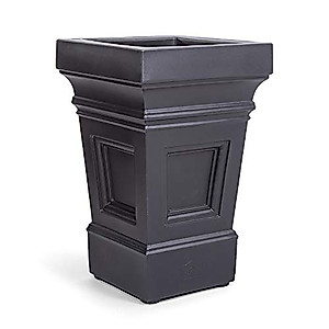 Step2 Atherton Planter Box – Onyx Black Indoor or Outdoor Planter – Customizable Self-Watering Feature – Durable, Low Maintenance Construction – Fully Assembled