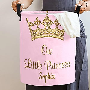 Our Little Princess Laundry Basket Hamper Large Storage Bin with Handles for Gift Baskets, Bedroom, Clothes