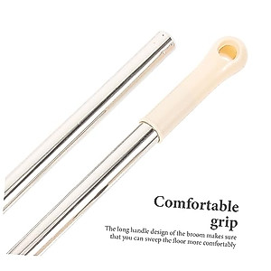 COOLHIYA Floor Wiper Sweeping Brush Hair Cleaning Broom Home Cleaning Broom Long Handle Umbrella Straws Heavy Duty Broom Floor Cleaning Broom Household Supplies Dust Broom Solid Wood Handle