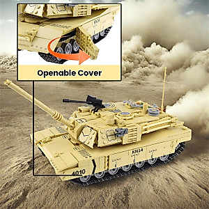 Gonli Military Building Toys for Kids 1053 Pieces US Army M1A2 Main Battle Tank Building Blocks Bricks WW2 Army Tank Model Kits