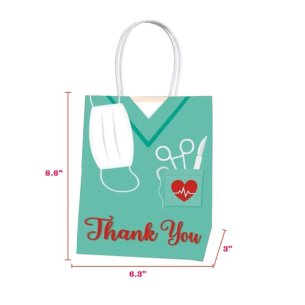 Tryse Healthcare Workers Gift Bags, 12 Pack Healthcare Workers Nurse merch Party Bags Goody Favor Bag For Birthday