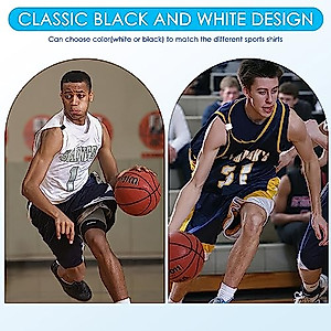 XMJY 2 Pairs Jersey Sleeve Bands - Boys Girls Silicone Sleeve Straps for Shirts, Perfect Sleeve Holders for Sports Activities (Black+White)