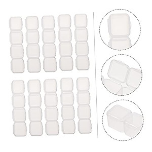 ADOCARN 20pcs Boxes 4 D Beads Sorting Picture Bead Art Glitter and Nail Organizer Diamonds Dot Crafts Case Mini Tools Diamond White Embroidery Plastic for Tool Container Transparent