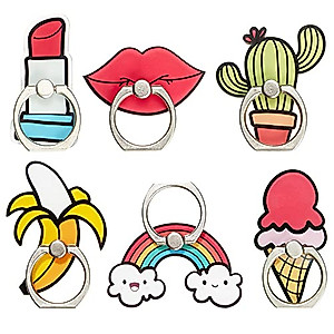 Kinizuxi Cell Phone Ring Holder Stand,360 Degree Rotation Finger Ring Kickstand Cute Phone Finger Ring Grip Stand Compatible with iPhone Smartphone and Tablet(3 Packs)