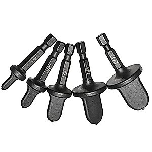 Eyech 5pc Swaging Tool Drill Bit Set, HVAC Repairing Set 1/4'' Hex Shank Air Conditioner Copper Tube Expander Flaring Drill Bit - 1/4'', 3/8'', 1/2'', 5/8'', 3/4''