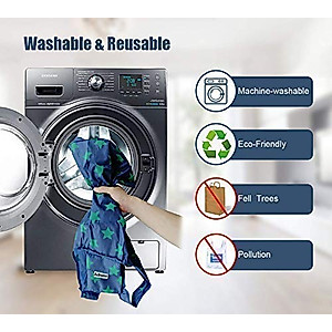 6 Pack Reusable Shopping Grocery Bags Foldable, Washable Grocery Tote with Pouch, 35LB Weight Capacity, Heavy Duty Shopping Tote Bag, Eco-Friendly Purse Bag Fits in Pocket Waterproof & Lightweight