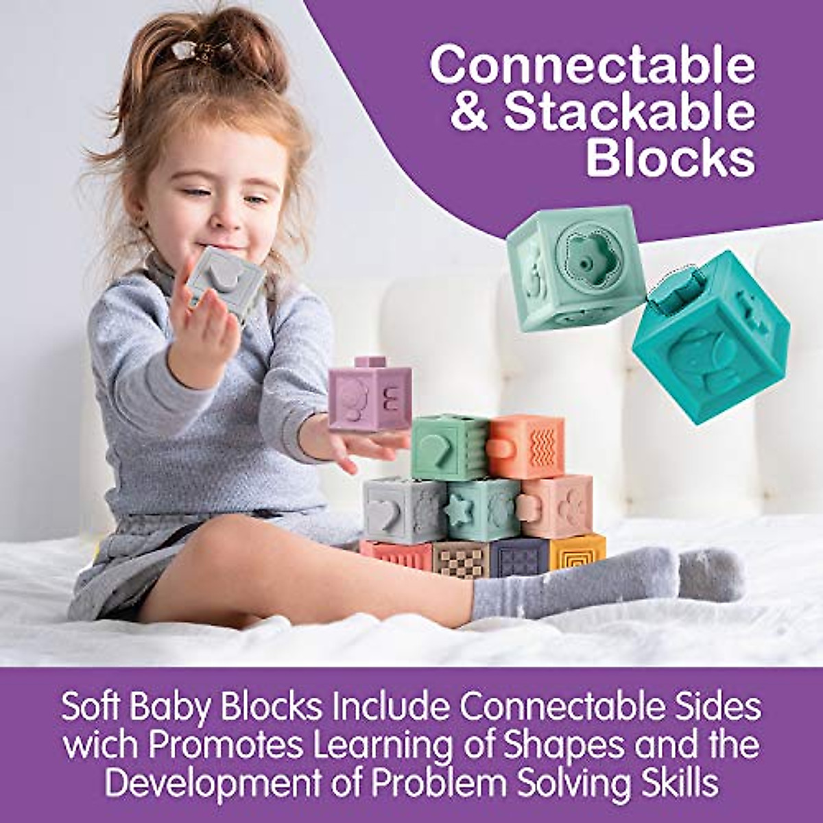 Naturals Infinity Montessori Toys for Babies | 3 in 1 Soft Baby Toys Set | Baby Toys 6 to 12 Months | Sensory Toys for Toddlers 1-3 | Toys for Babies 0-6 Months | Learning Toys