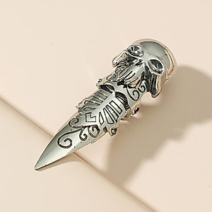 Holibanna Mens Knuckle Joint Full Finger Double Ring Punk Activity Ring Rock Gothic Rings Jewelry for Women Mens