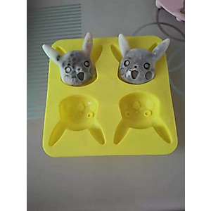 CUTIA 4-in-1 Silicone Pokemon Mousse Cake Mold, Pikachu Ice Pastry Mold Trays for Baking,Icing and DIY