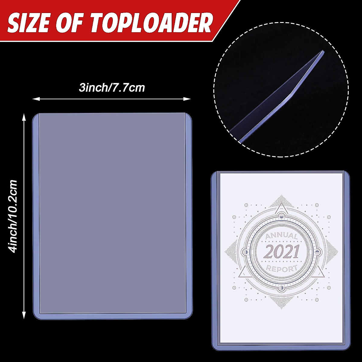Card Sleeves Baseball Card Protectors Hard Plastic Top Loads for Cards 3 x 4 Inch Baseball Card Sleeves Trading Card Sleeves PVC Holder for Sports Baseball Football Game Cards (60 Pieces)