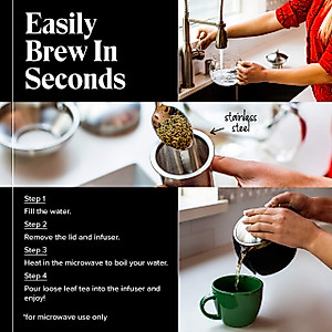 Teapot with Infuser for Loose Tea - 40oz, 3-4 Cup Tea Infuser, Clear Glass Tea Kettle Pot with Strainer & Warmer - Loose Leaf, Iced Tea Maker & Brewer