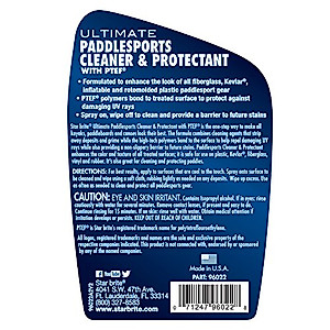 STAR BRITE Ultimate Paddlesports Cleaner & Protectant - Kayak, Canoe, Paddleboard UV Protective Spray - Fiberglass, Kevlar, Plastic Compatible - 22 OZ (096022)