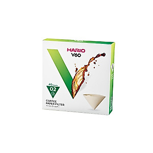 Hario V60 Paper Coffee Filters, Size 02, Natural, 40ct Boxed