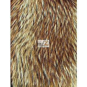 Ecoshag™ Faux Fake Fur Animal Short/Long Pile Coat Costume Fabric (Wolf Series 2) Sold by The Yard DIY Scarfs Rugs Accessories Fashion (Timber Wolf)