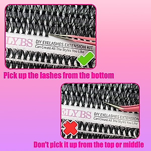 Lash Cluster DIY 280Pcs Mix 40D 50D 10-16MM Individual Lash Extension Cluster Lashes Wispy Fluffy C D Curl False Eyelash Clusters Thin Band Soft to DIY at Home by TIMELABS (40D+50D)