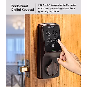 Lockly Secure Pro Deadbolt, Wi-Fi Smart Lock, Keyless Entry Door Lock, Smart Locks for Any Doors, PIN Genie® Keypad, 3D Biometric Fingerprint Sensor, Auto Lock, Rekeying Capability - Venetian Bronze