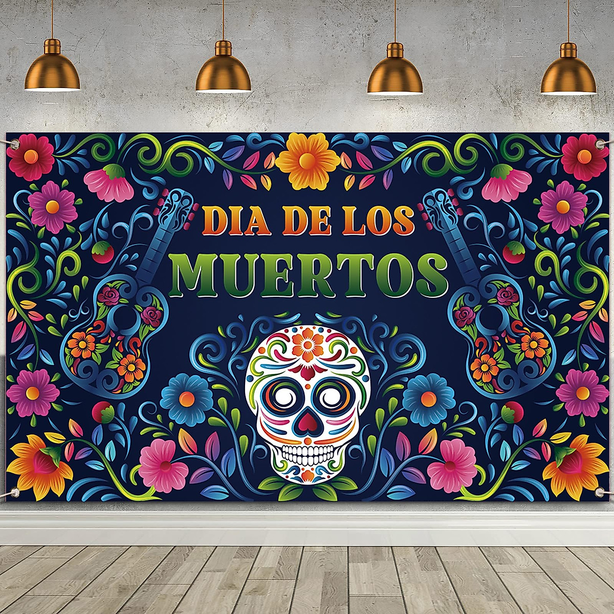 Dia De Los Muertos Backdrop for Photography Day of The Dead Banner Mexican Fiesta Sugar Skull Decorations and Supplies for Home Altar Ofrenda