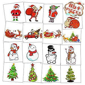 Jctato 10 Sheets Christmas Temporary Tattoos for Kids Stocking Stuffers Fake Tattoos Kids Stickers for Boys Girls Christmas Eve Gift Party Favors