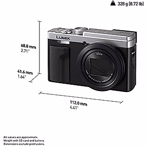 Panasonic LUMIX ZS80D 4K Digital Camera, 20.3MP 1/2.3-inch Sensor, 30X Leica DC Vario-Elmar Lens, F3.3-6.4 Aperture, WiFi, Hybrid O.I.S. Stabilization, 3-Inch LCD, DC-ZS80DS (Silver)