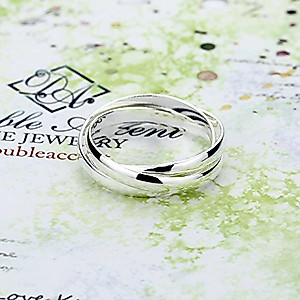 Double Accent Sterling Silver Plain Russian Wedding Ring Trinity Interlocking Rolling Band 9mm (Size 4 to 13) Size 11