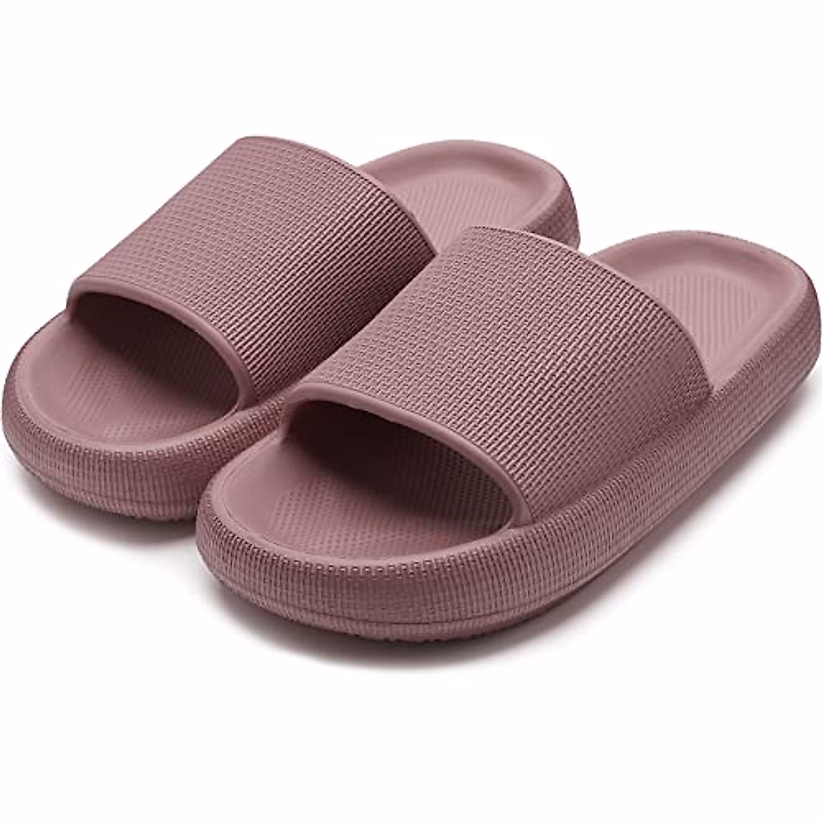 WHITIN Shower Slippers for Women Non Slip Cushioned Slides Size 9 10 Quick Drying Female Floor Outdoor Indoor Fashionable Lightweight Blush 40-41