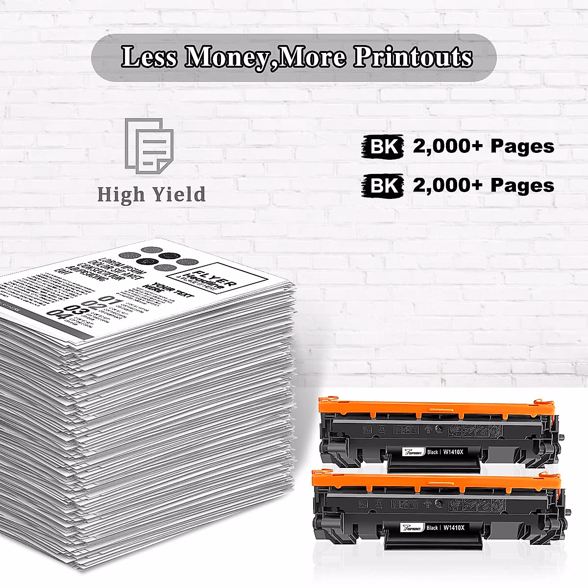 TOPRINT [NO CHIP, with Professional Tools] 141X W1410X ( W1410A 141A ) Compatible Toner Cartridges 2 Black High Capacity, 2000 Pages for H P Laserjet M110 M110w MFP M139 M140 M140w Printers