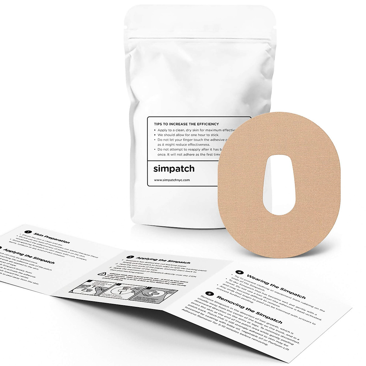 SIMPATCH – Dexcom G6 Adhesive Patch (25-Pack) – Waterproof Adhesive, CGM Patches (Beige)