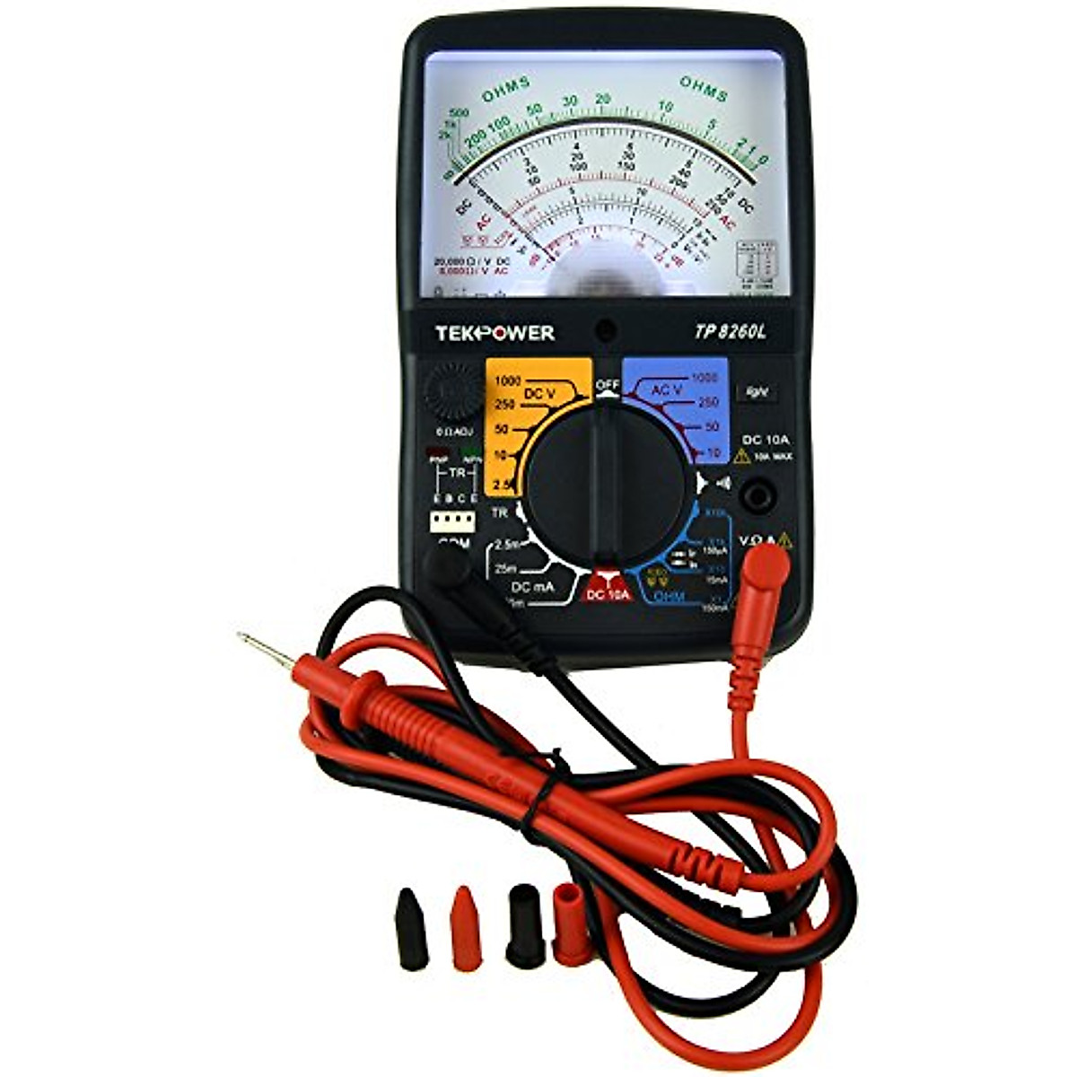 Tekpower TP8260L Analog Multimeter with Back Light, and Transistor Checking Dock