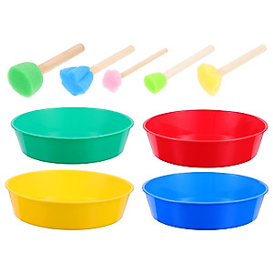 EXCEART 1 Set Palette Bowl Foam Sponge Paint Brush Kids Painting kit Pigment Tray Acrylic Detail Brush Nail Bowl Cup Mixing Palette Kids Art Supplies Nail Brush Miniature Plastic Child
