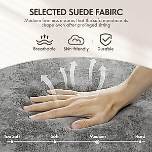 YESHOMY Convertible Sectional Sofa U-Shaped Couch with Soft Modern Cotton Chenille Fabric for Living Room, Oversized Seats with Comfortable Backrest, Gray