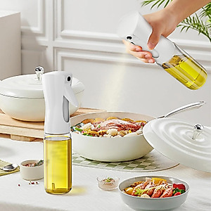 MISSOLO Oil Sprayer - 200ml Glass Olive Oil Sprayer - Continuous Spray with Portion Control - Oil Dispenser Bottle for Kitchen - Oil Mister for Cooking, Baking, Salad