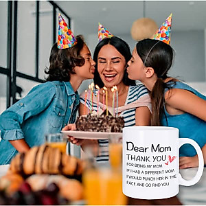 Mothers Day Gifts for Mom from Daughter Son, Dear Mom Mug, 11oz Novelty Funny Coffee Mugs, Christmas Birthday Presents Idea