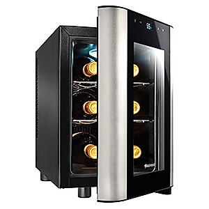 Wine Enthusiast 6 Bottle Countertop Wine Cooler - Mini Fridge for Kitchen - Beverage Refrigerator