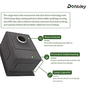 14 Bar Sink Undermount - Donsdey 14"x19" Undermount Kitchen Bar Sink 16 Gauge Stainless Steel Bar Prep RV Sink Under Counter Single Bowl Basin