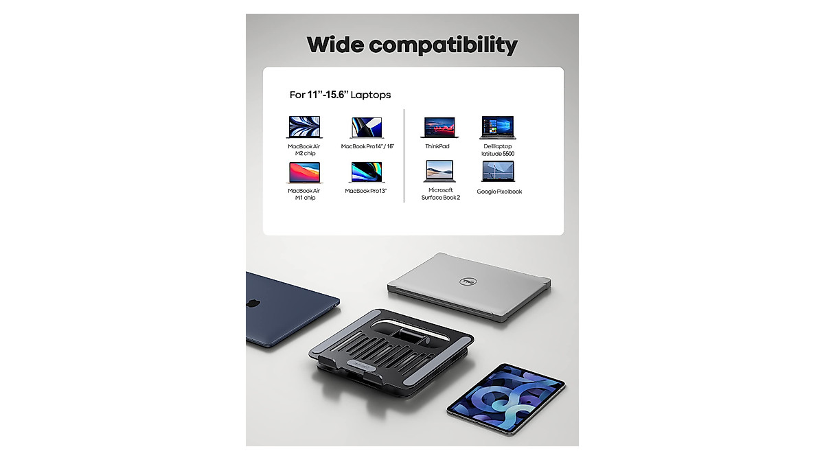 Lamicall Adjustable Laptop Stand for Ergonomic Comfort and Portability