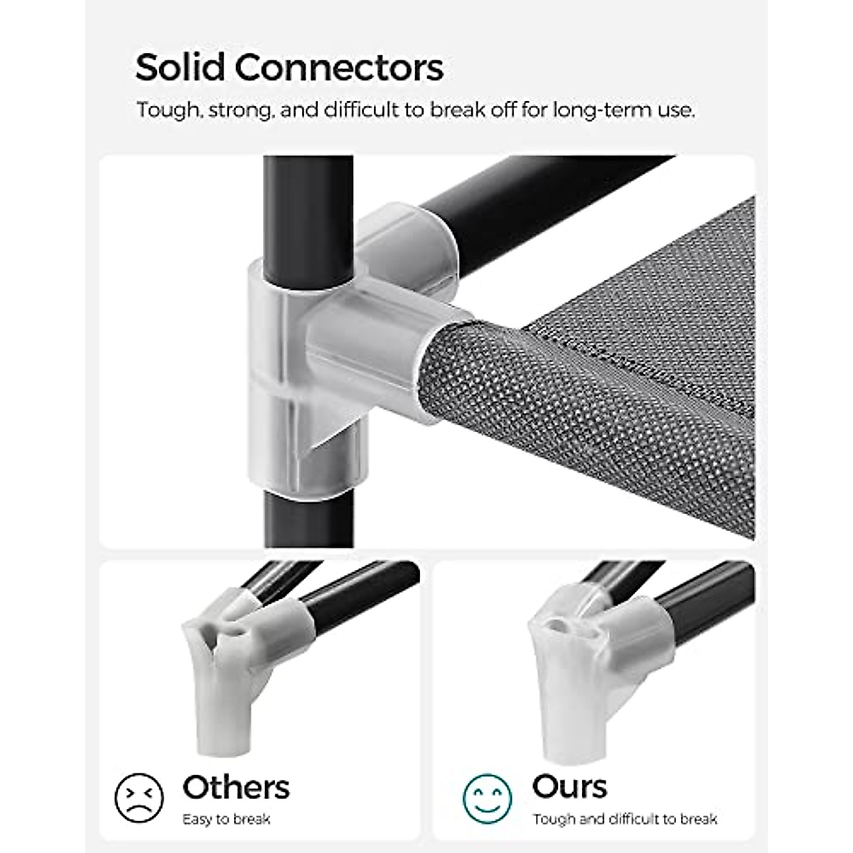 SONGMICS Closet Wardrobe, Portable Closet for Bedroom, Clothes Rail with Non-Woven Fabric Cover, Clothes Storage Organizer, 59 x 17.7 x 69 Inches, 12 Compartments, Gray ULSF03G