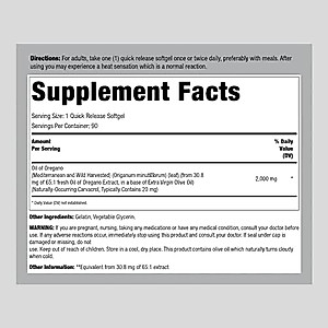 Lindberg Oregano Oil Pills | 2000mg | 90 Softgel Capsules | Herbal Extract Supplement | Non-GMO, Gluten Free