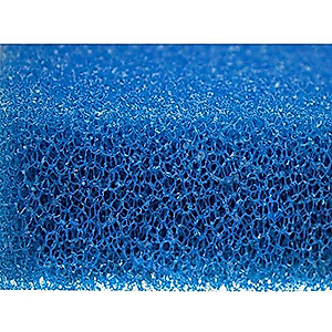 ViaAqua Aquarium Filter Sponge Open Cell Foam Sheet Bio Sponge Filter Media Pad HMF Fish Tank Sump Divider 12" x 12" x 2" (Blue, 20PPI)