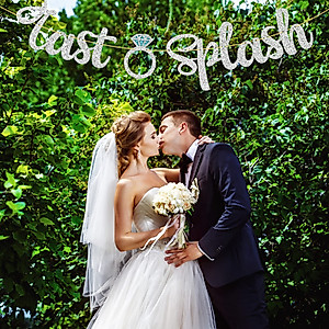 Last Splash Banner, Bride Shower Party Supplies, Engagement, Wedding Bachelorette Party Decorations - Silver Glitter